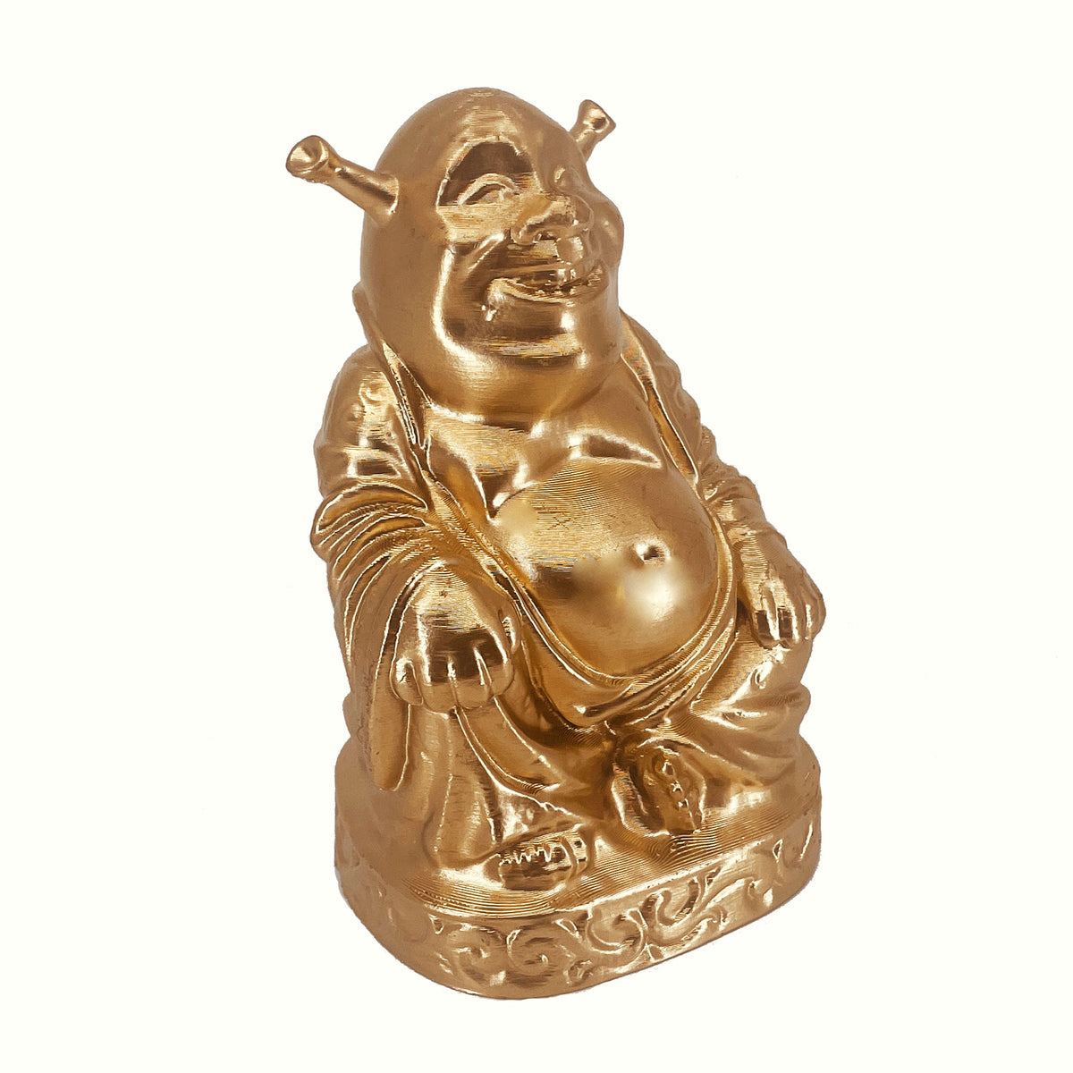 Shrek Buddha | Brilliant Gold – 3D Printing by Muckychris